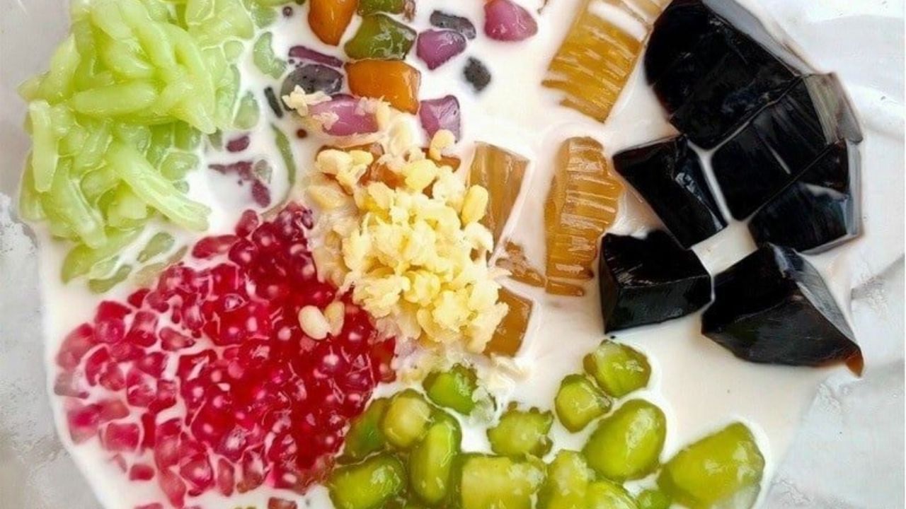 Công thức chè sương sa hạt lựu thạch dừa dễ làm, ngon như ngoài tiệm ...
